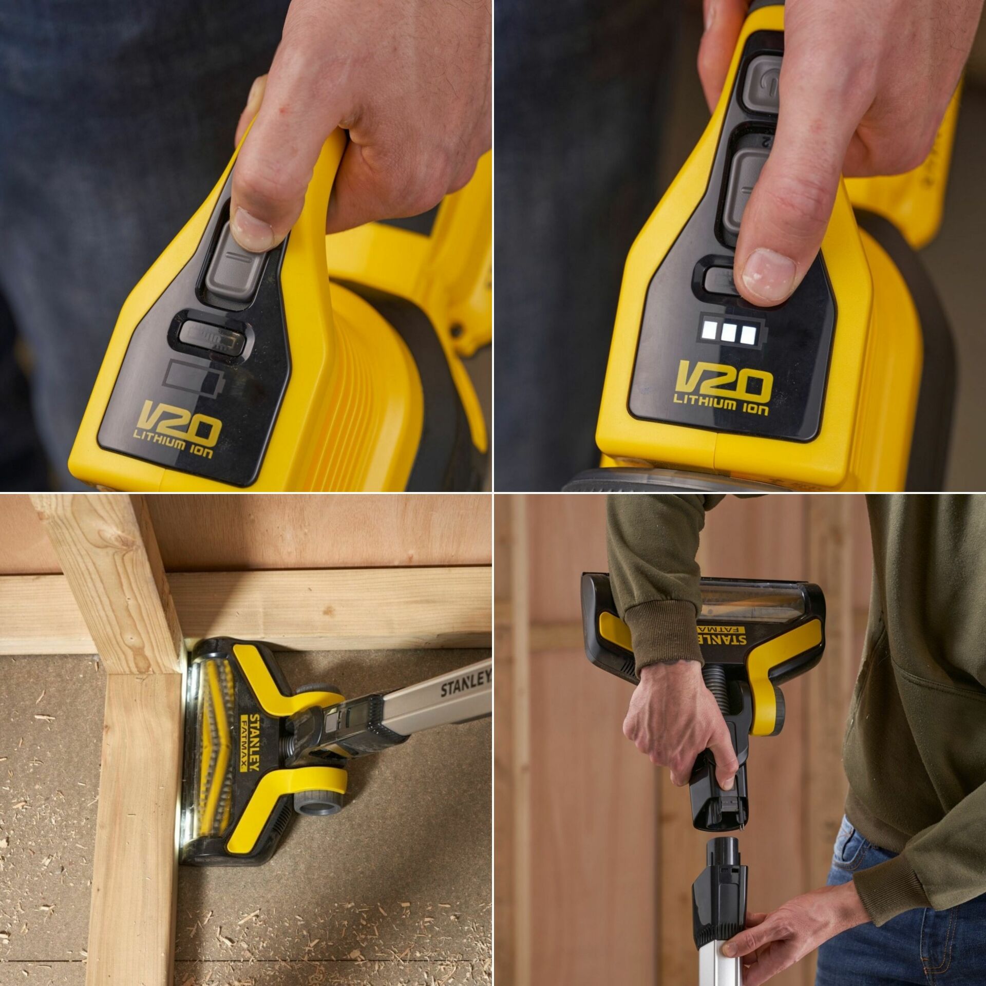 Stanley SFMCVS001D1 18V V20 Kablosuz Dikey Süpürge