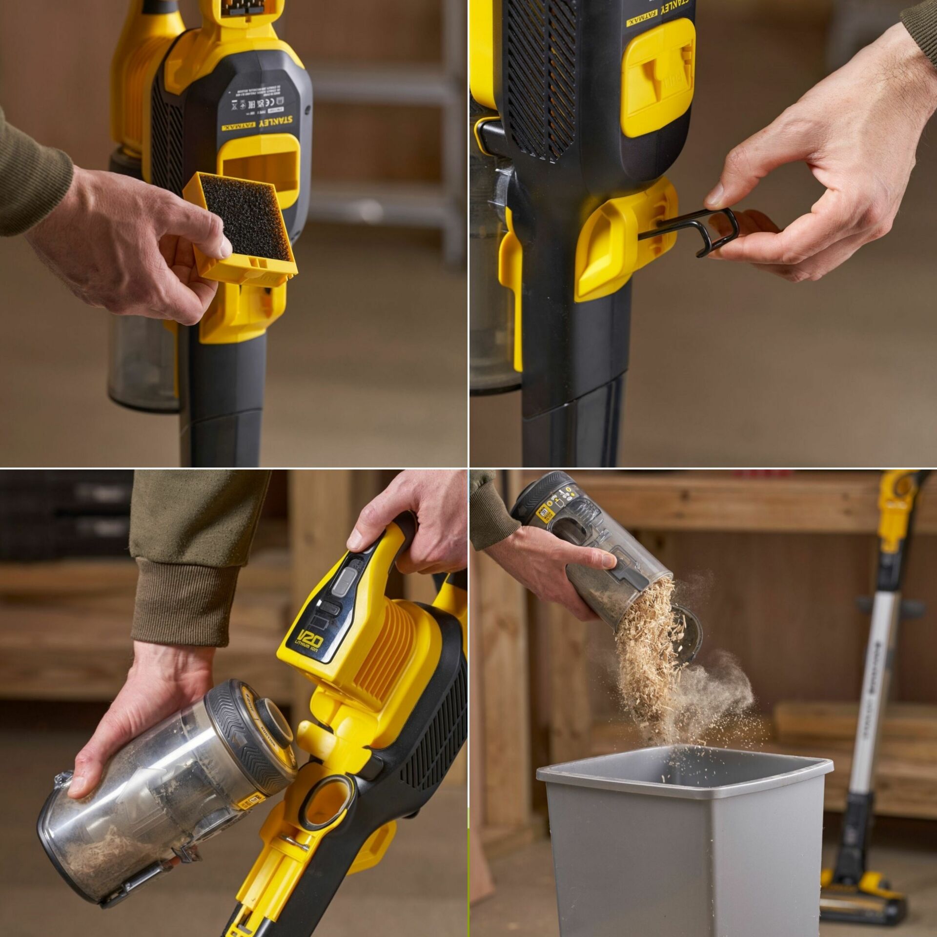 Stanley SFMCVS001D1 18V V20 Kablosuz Dikey Süpürge